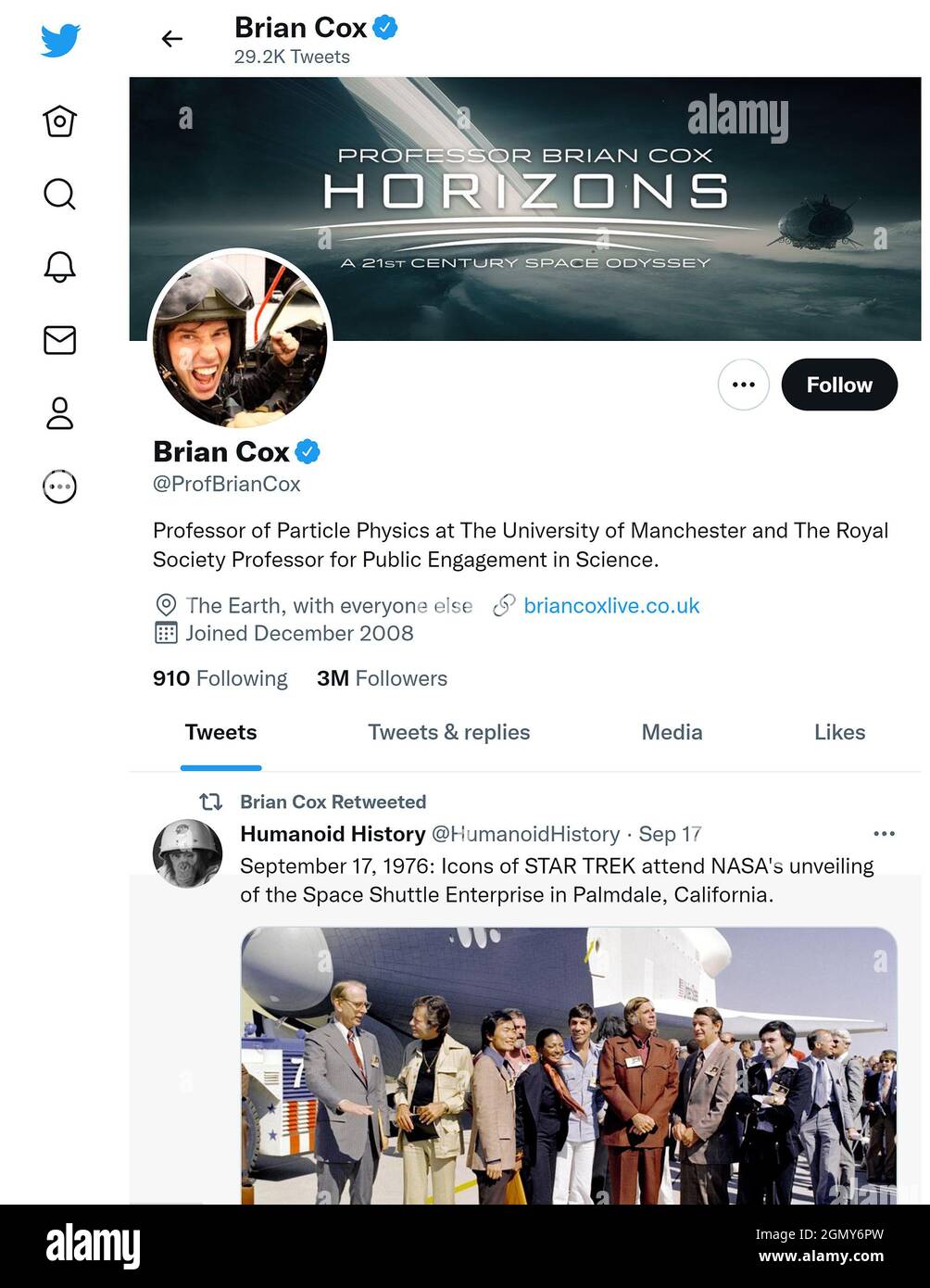 Brian cox twitter account hi-res stock photography and images - Alamy