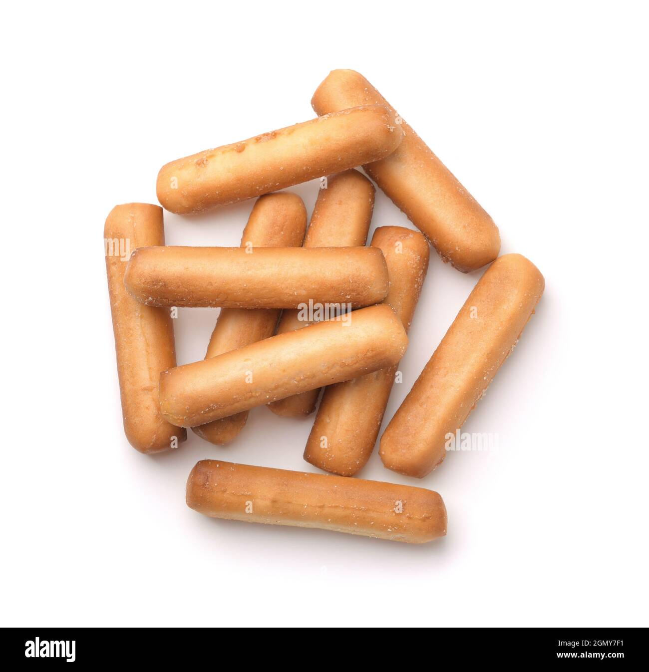 Top view of of bread sticks isolated on white Stock Photo - Alamy
