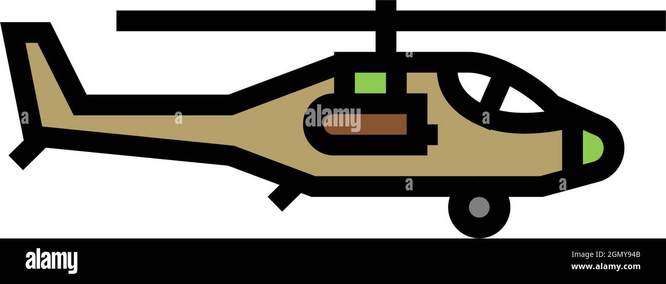 helicopter flying army machine color icon vector illustration Stock ...