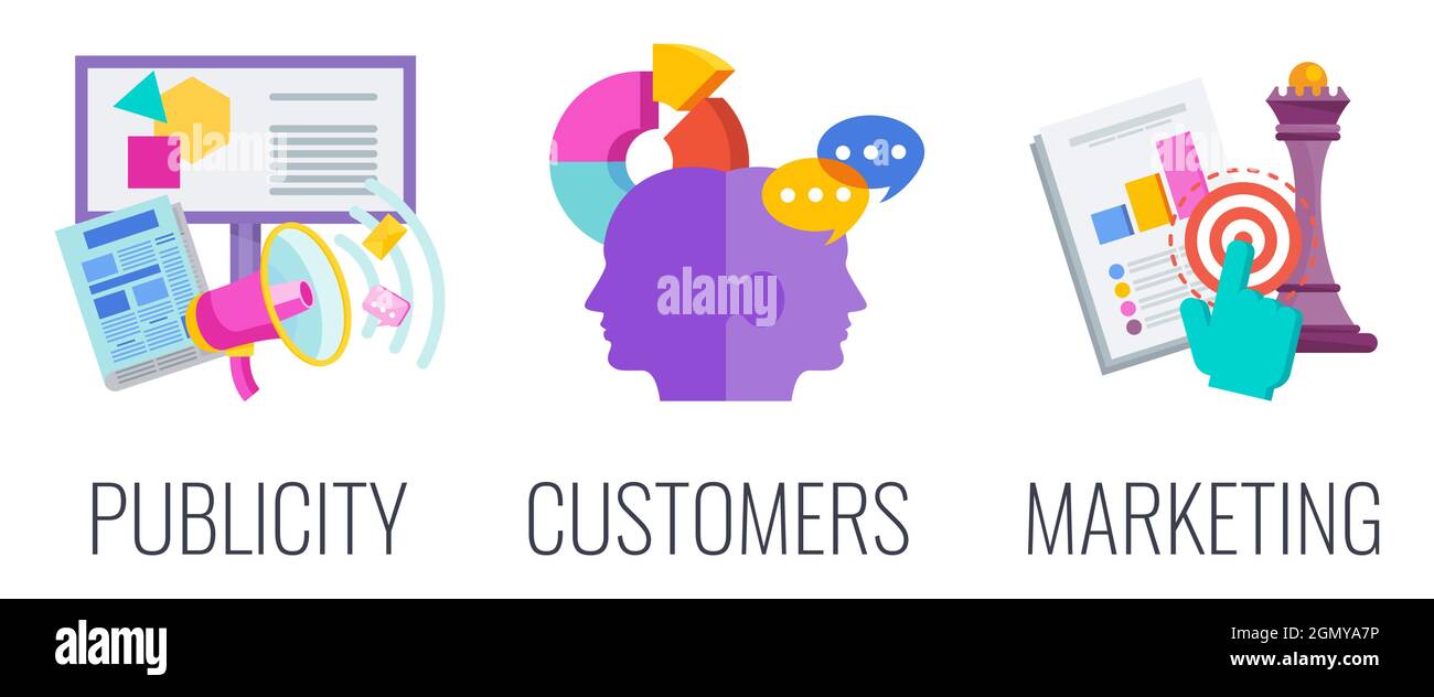 Publicity infographics icon. Awareness for product, service or company ...