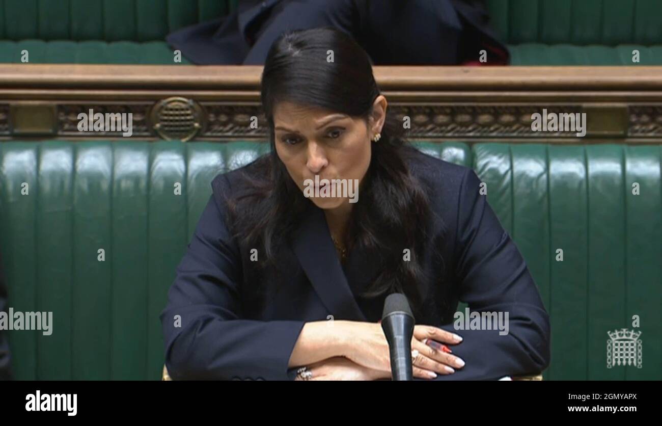 Home Secretary Priti Patel giving a statement in the House of Commons ...