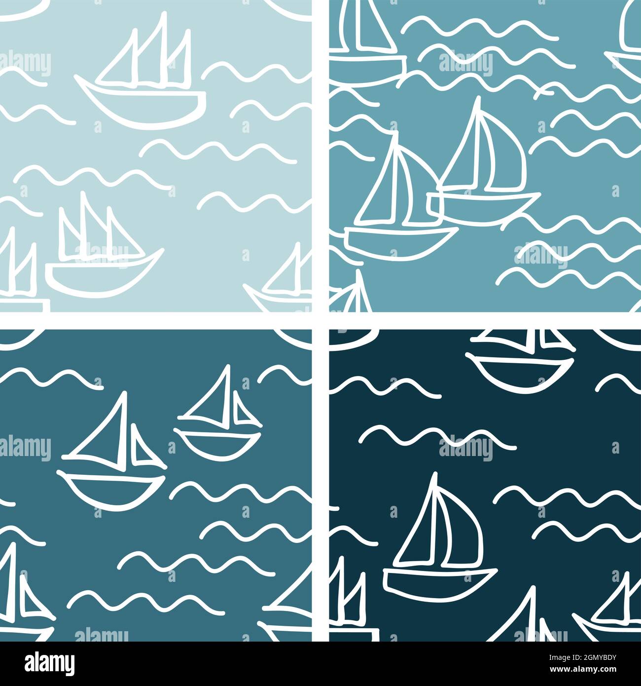 Boats on sea waves - vector backgrounds Stock Vector Image & Art - Alamy