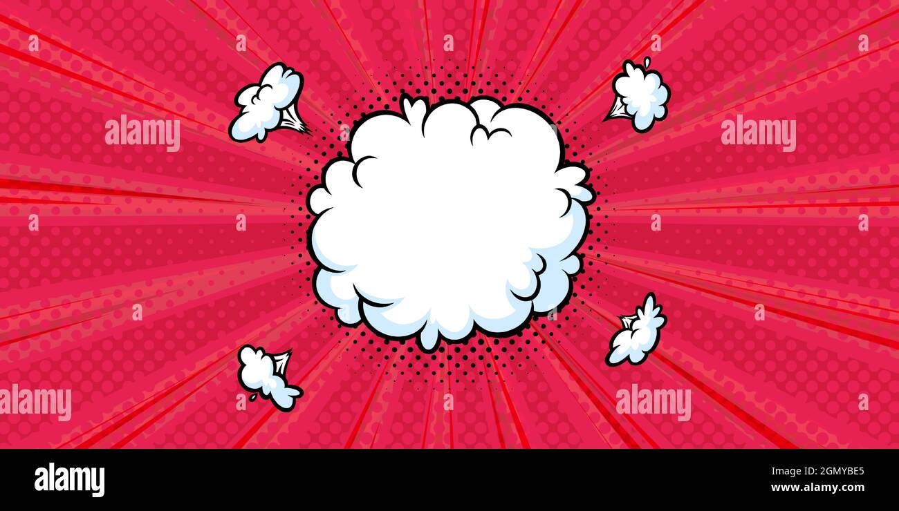 Surprising boom cloud in halftone background for sales and promotions ...
