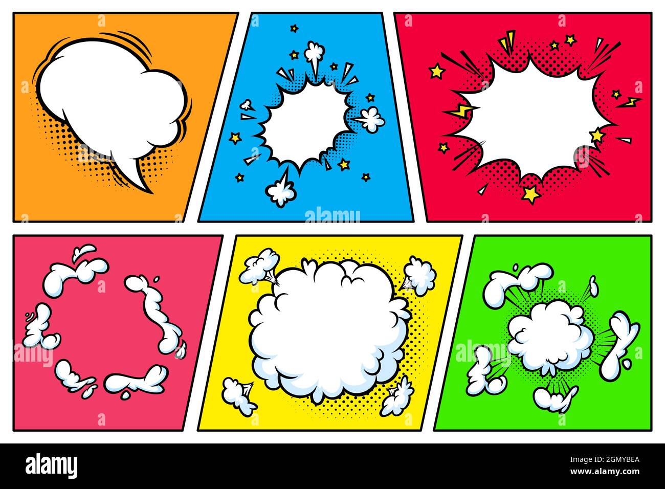 Surprising boom cloud in halftone background for sales and promotions ...