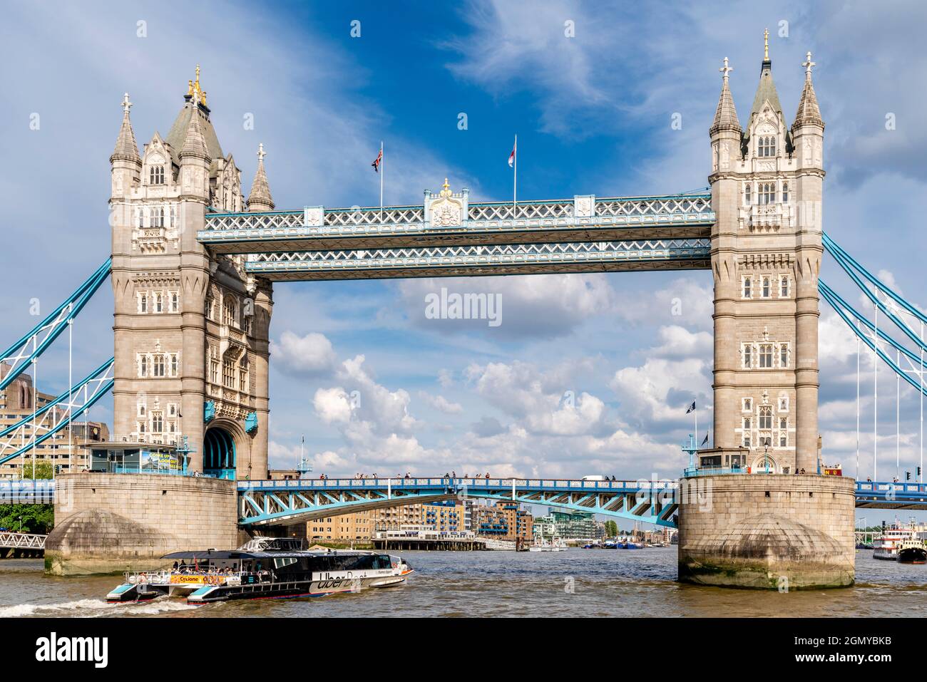 An Uber Boat On The River Thames With Tower Bridge As A Backdrop ...