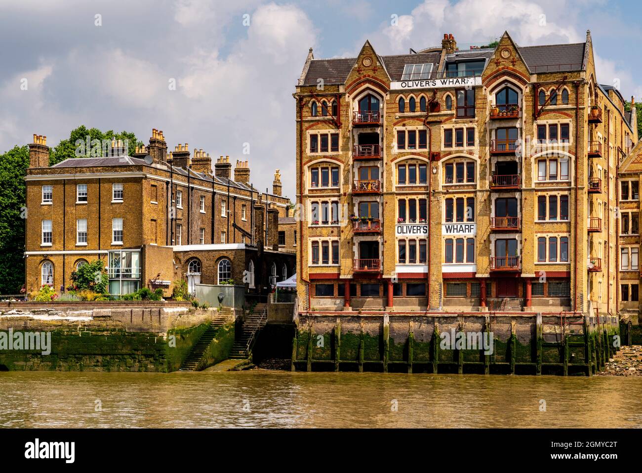 Oliver’s Wharf Apartment Building, The River Thames and The Wapping Old ...