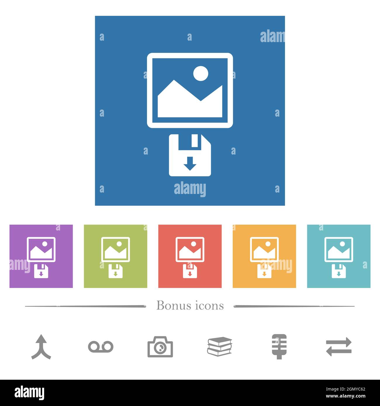 Save image to floppy disk flat white icons in square backgrounds. 6 ...