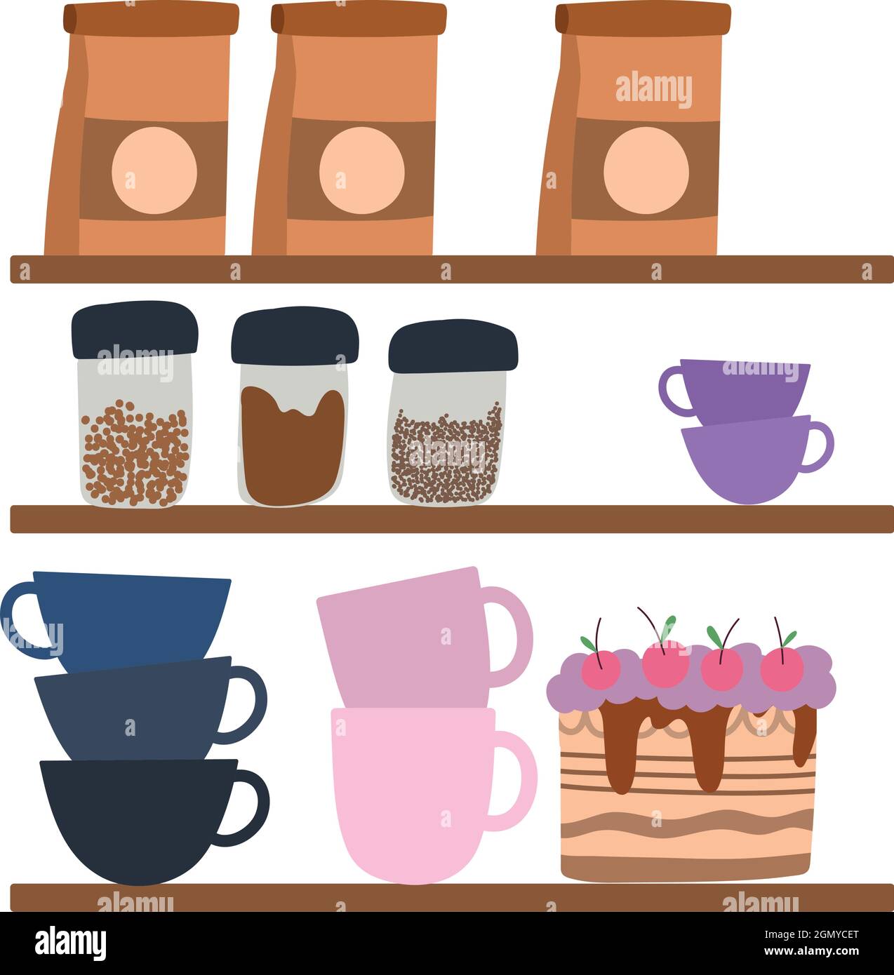 coffee shop shelf Stock Vector Image & Art - Alamy