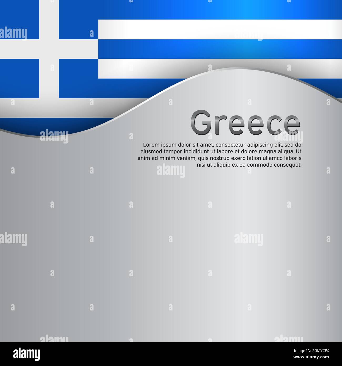 Background with flag of greece. Greece flag on a metal background ...