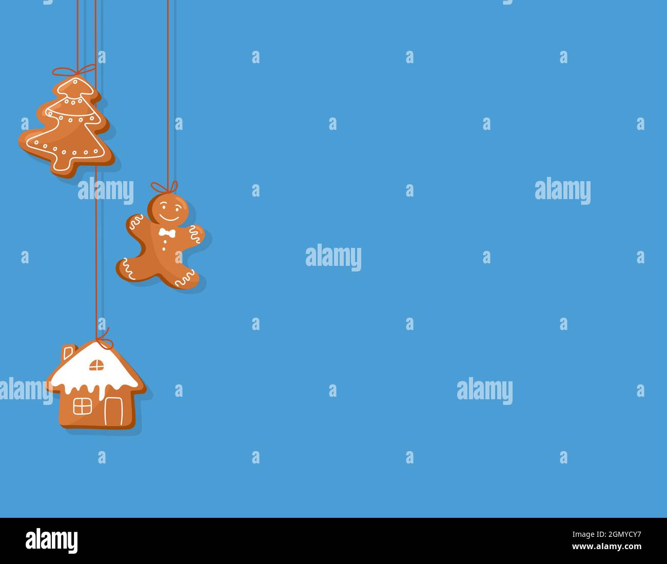 Vector template banner Christmas gingerbread. Christmas elements for ...