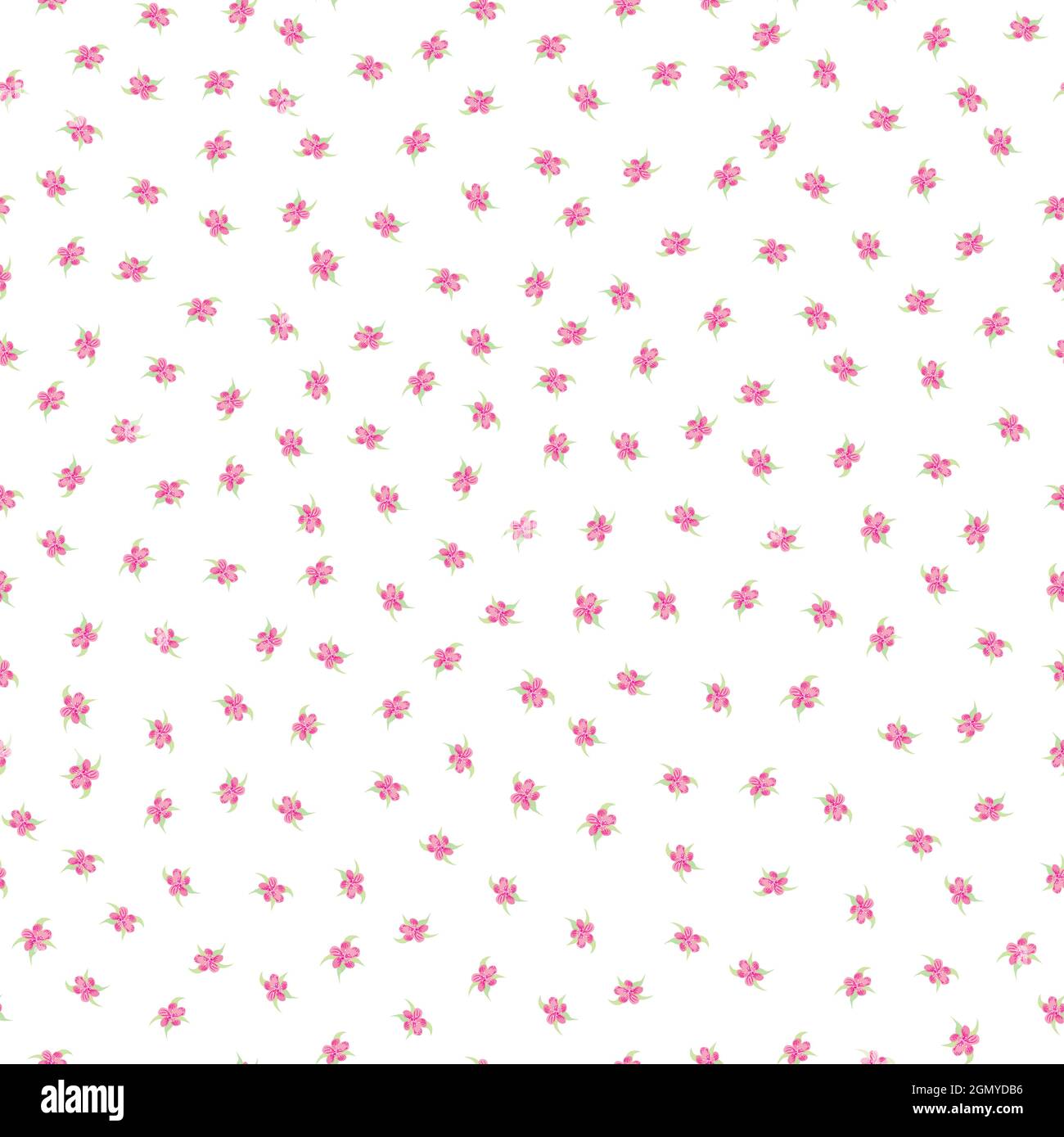 Ditsy Sakura blossom seamless vector pattern background. Scattered ...