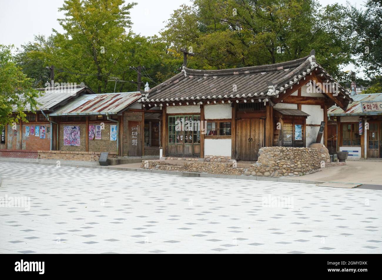 Ancient shopping street and shops at the National Folk Museum and ...
