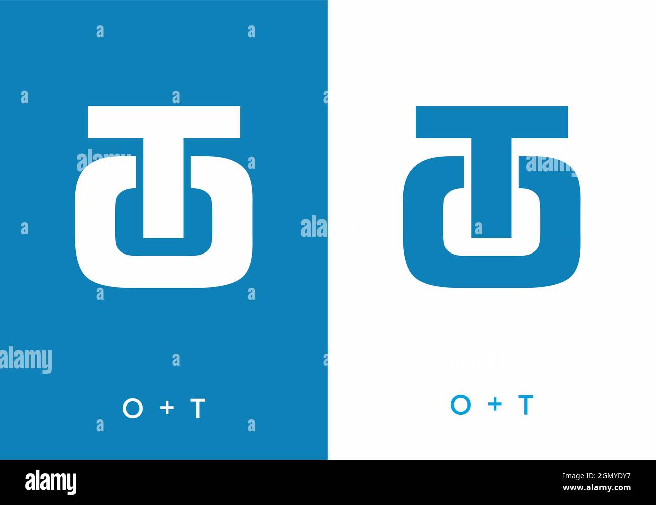 Blue and white color of OT initial letter design Stock Vector Image ...