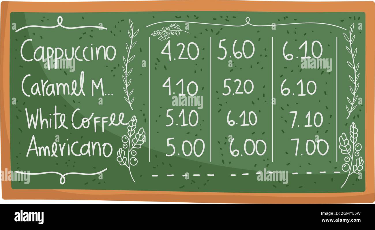 coffee shop chalkboard Stock Vector Image & Art - Alamy