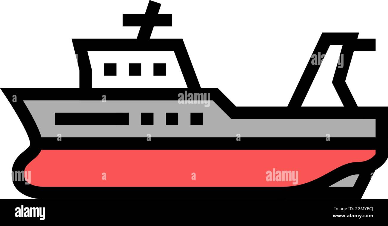 trawler boat color icon vector illustration Stock Vector Image & Art ...