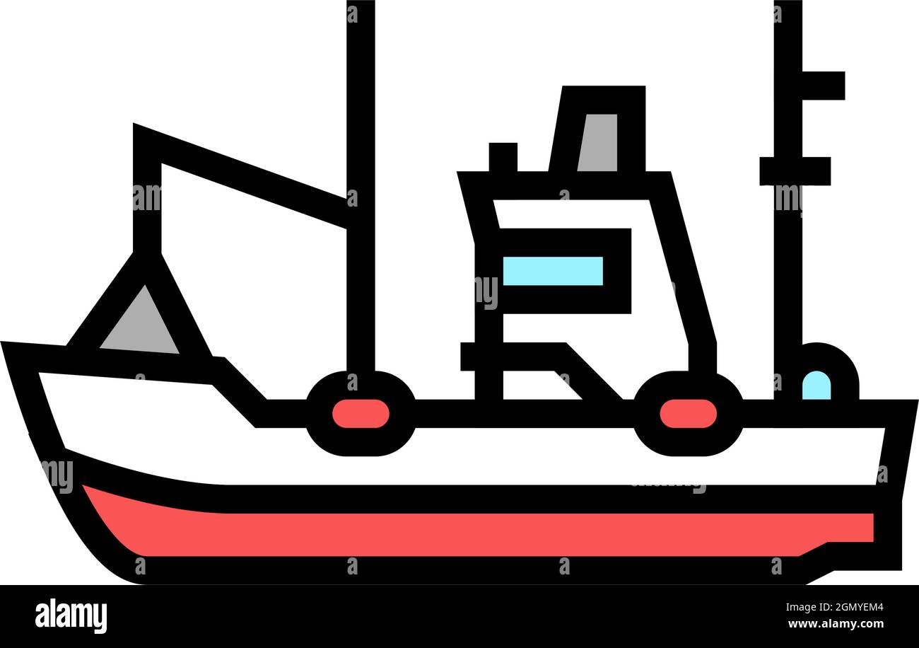 fishing boat color icon vector illustration Stock Vector Image & Art ...