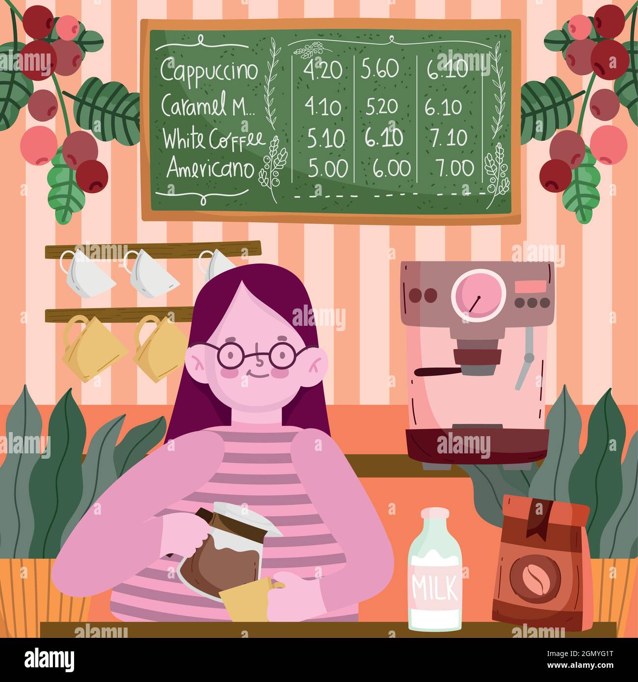 People barista employee coffee Stock Vector Images - Alamy