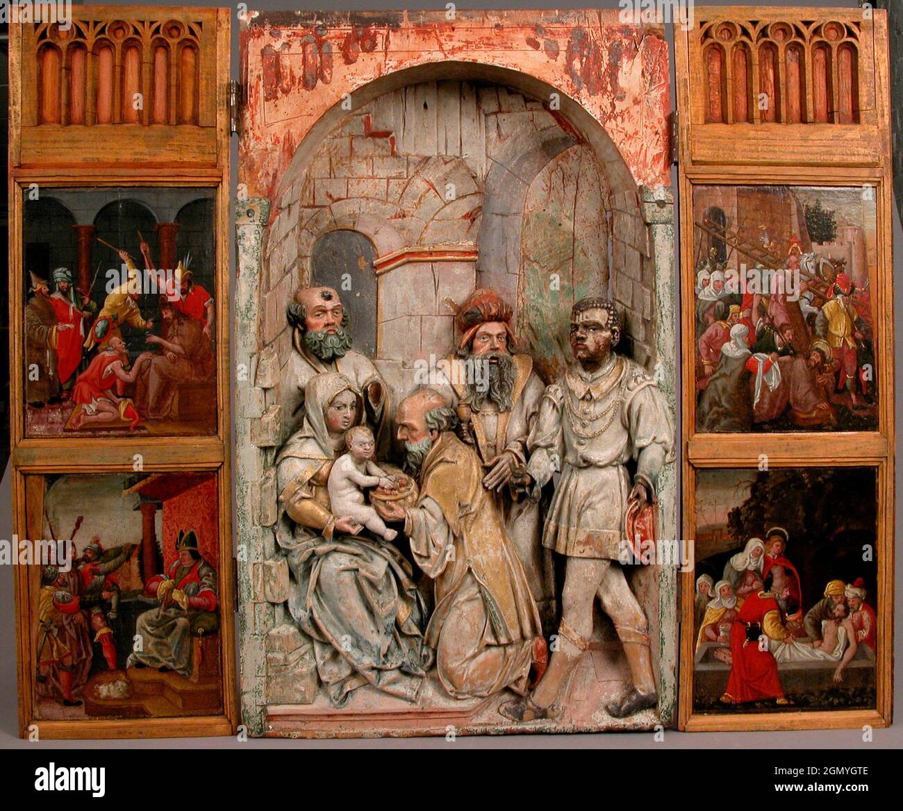 Adoration of the Magi Triptych Panel. Date: 16th century; Culture: German; Medium: relief: wood ...