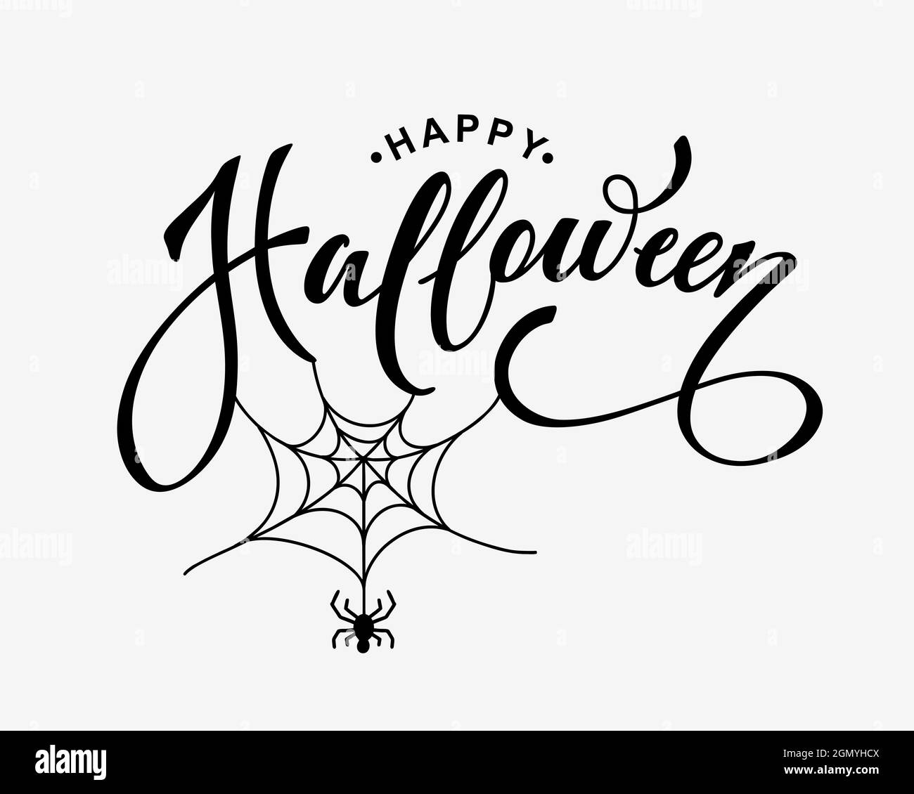 Happy Halloween vector lettering. Festive calligraphy for a banner ...