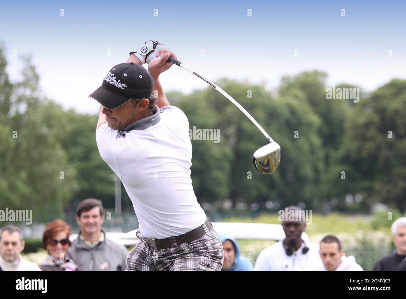 paris, france may 05, 2010, golf long htter on practice ground Stock ...