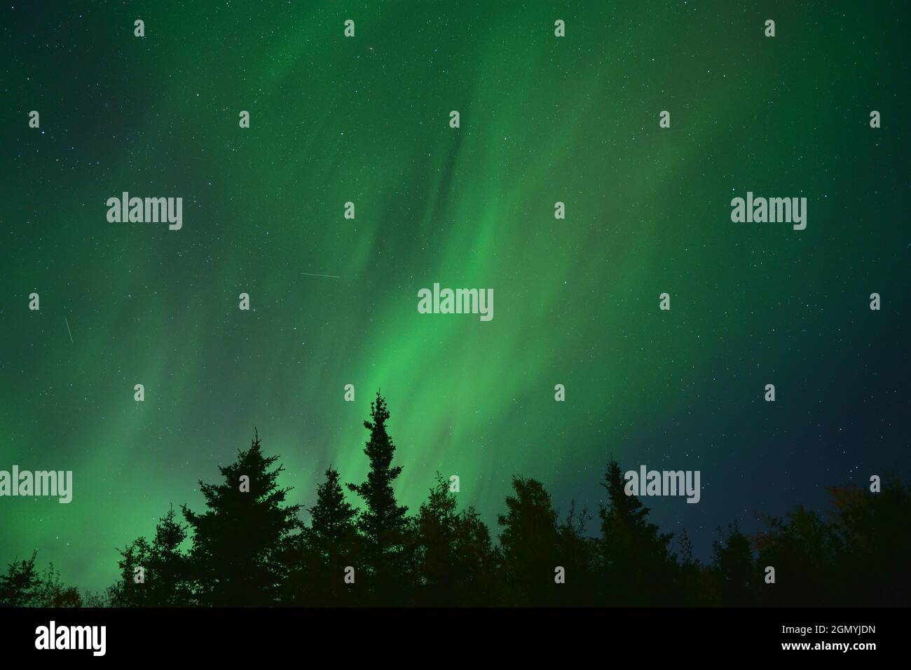 Natural light display of aurora with dynamic patterns of brilliant ...