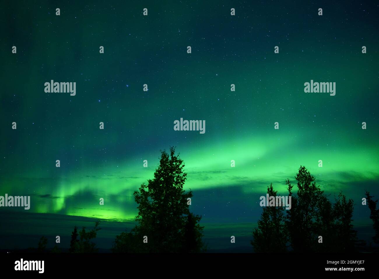 Natural light display of aurora with dynamic patterns of brilliant ...