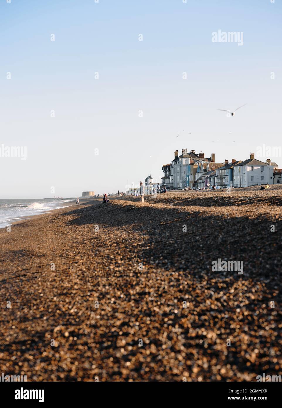 Aldeburgh beach in summer on the Suffolk coast at Aldeburgh Suffolk ...