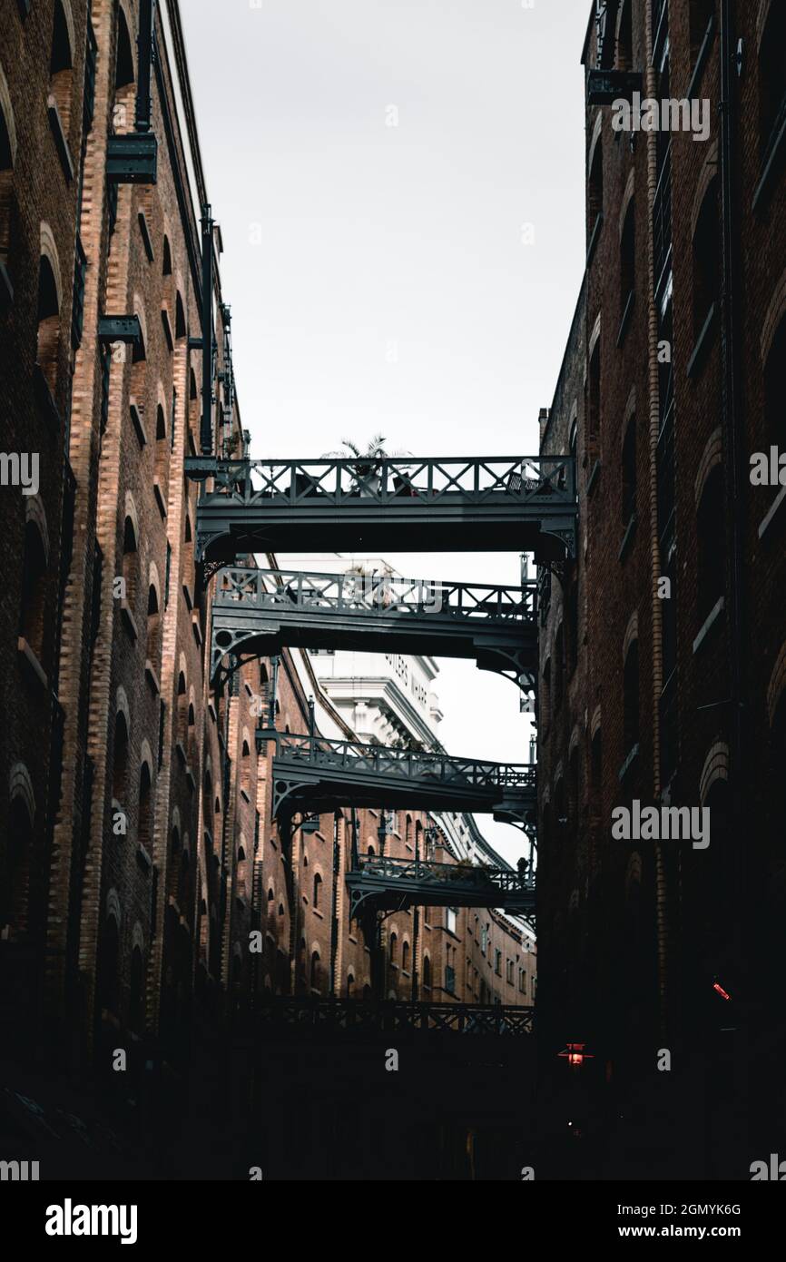 Row of bridges connecting two buildings Stock Photo - Alamy