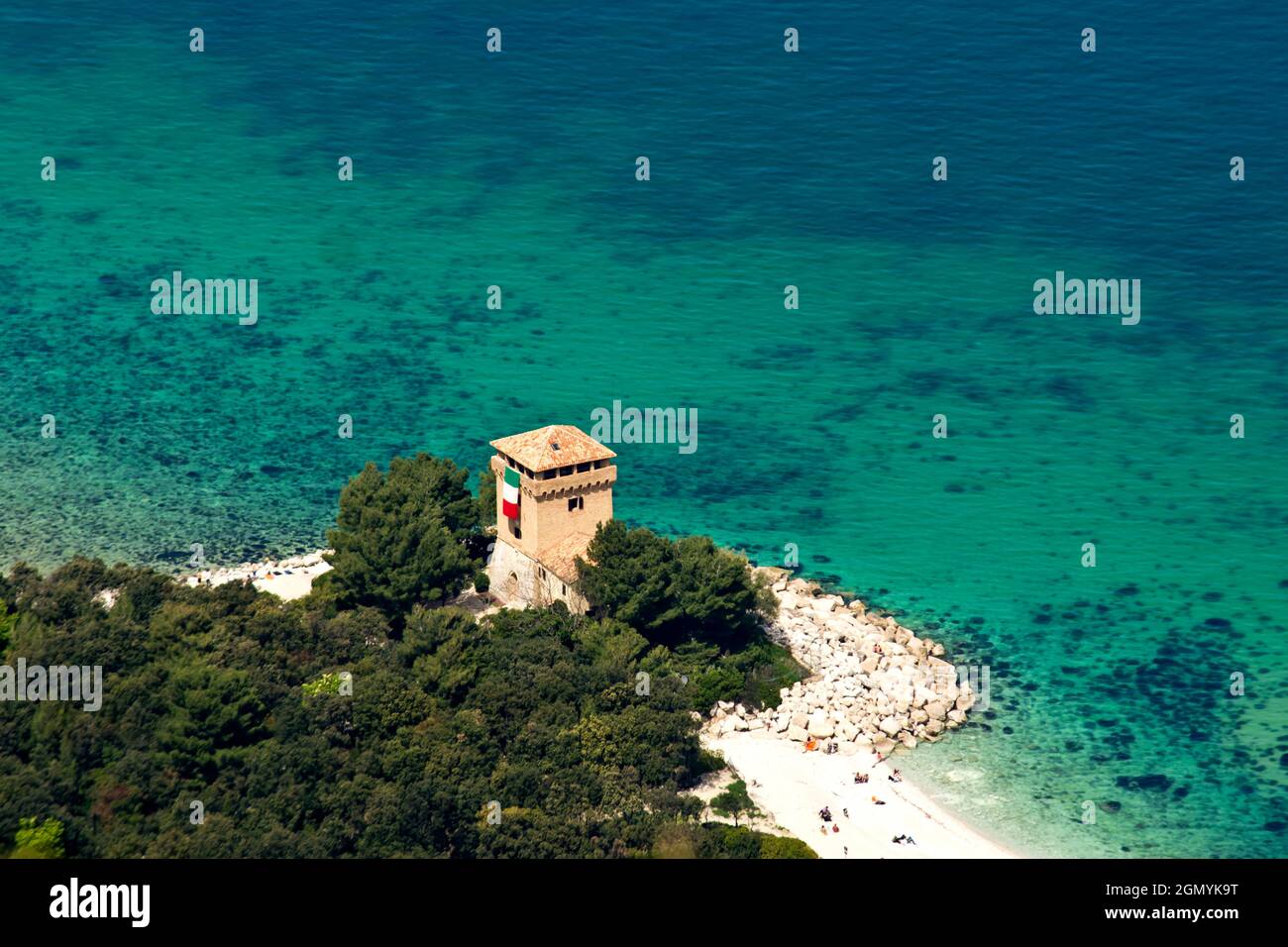 Monte Conero National Park, View of Portonovo from the Pian Grande ...