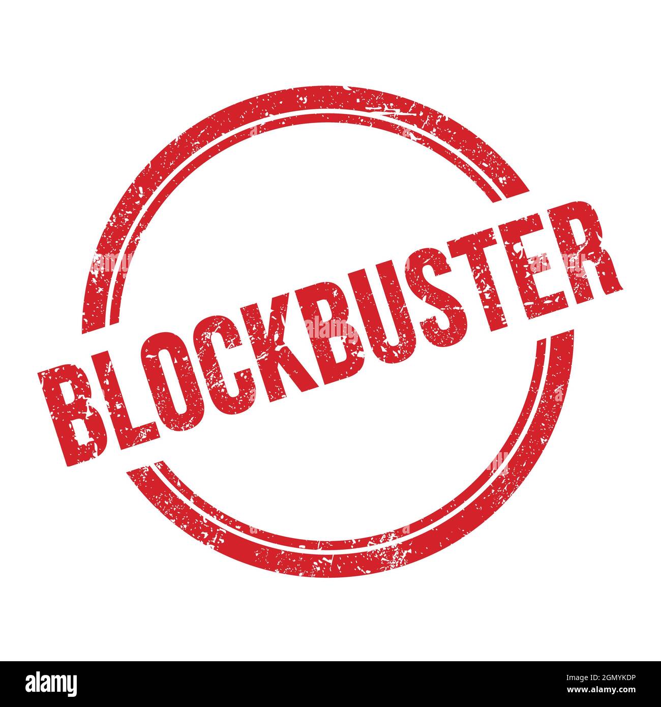 BLOCKBUSTER text written on red grungy vintage round stamp Stock Photo ...