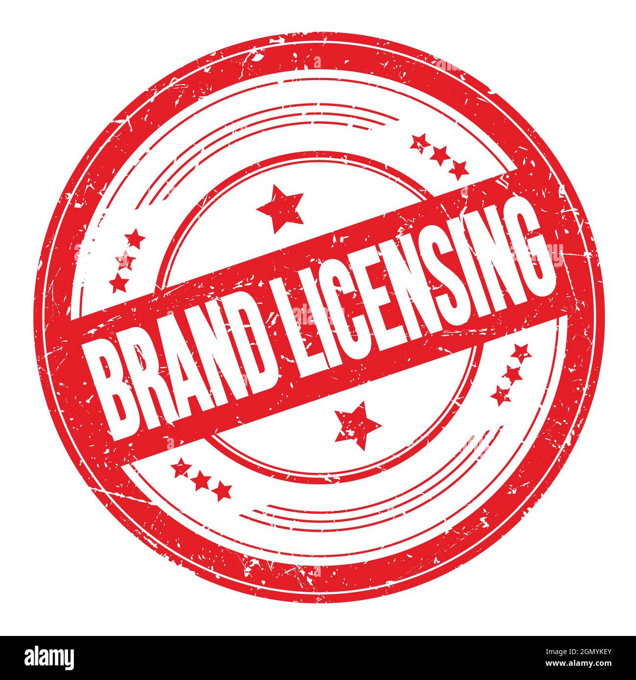BRAND LICENSING text on red round grungy texture stamp Stock Photo - Alamy