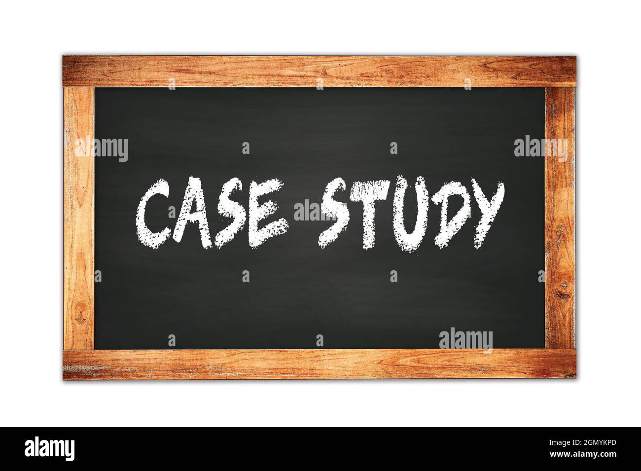 CASE STUDY text written on black wooden frame school blackboard Stock ...