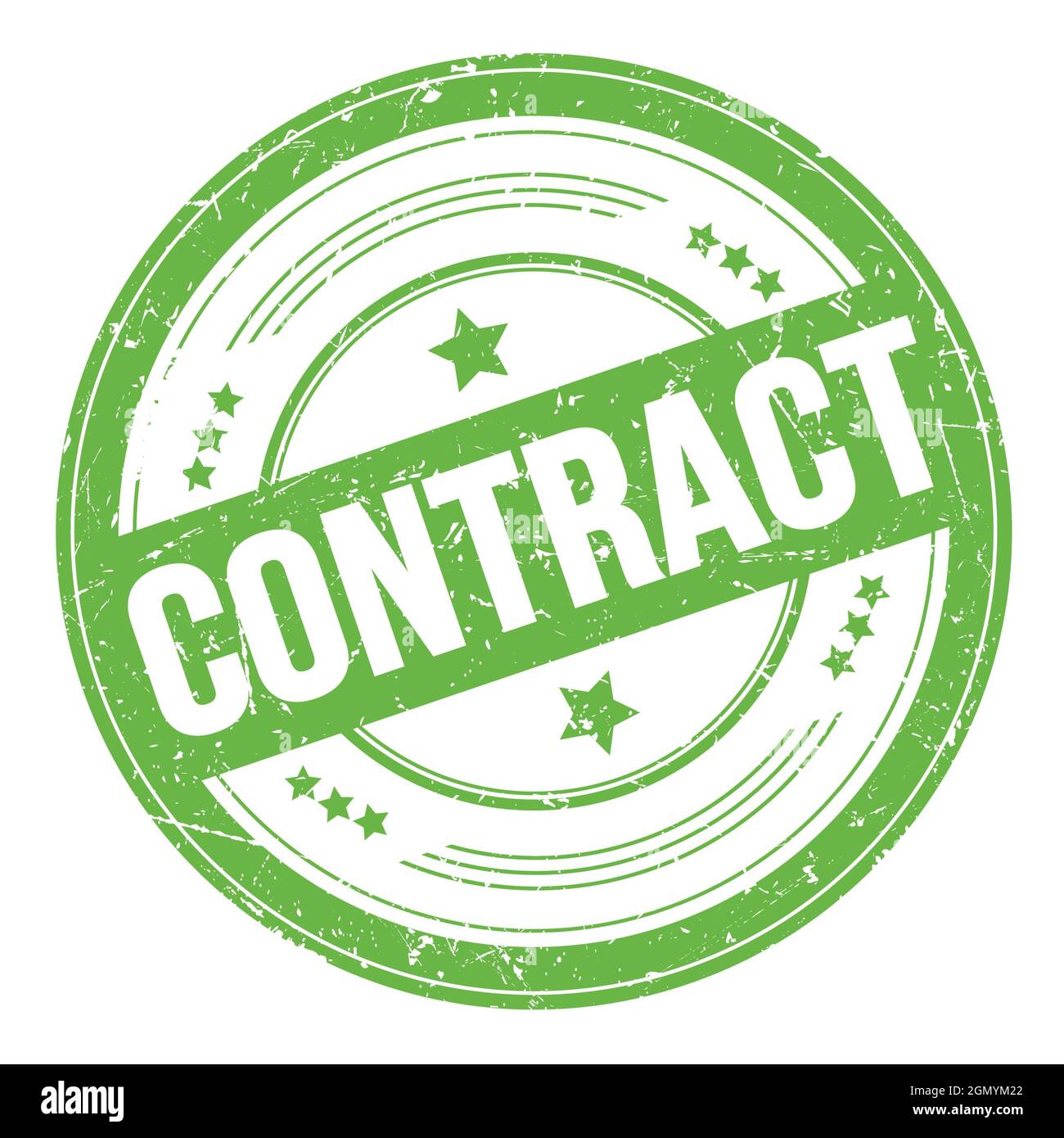 CONTRACT text on green round grungy texture stamp Stock Photo - Alamy
