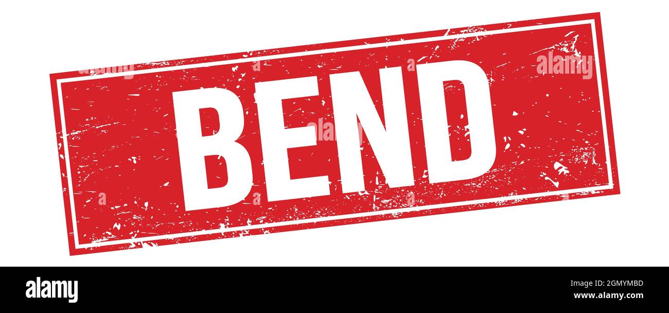 BEND text on red grungy rectangle stamp sign Stock Photo - Alamy