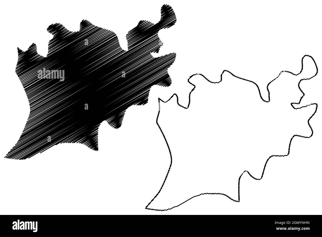 Bongaigaon district (Assam State, Republic of India) map vector ...