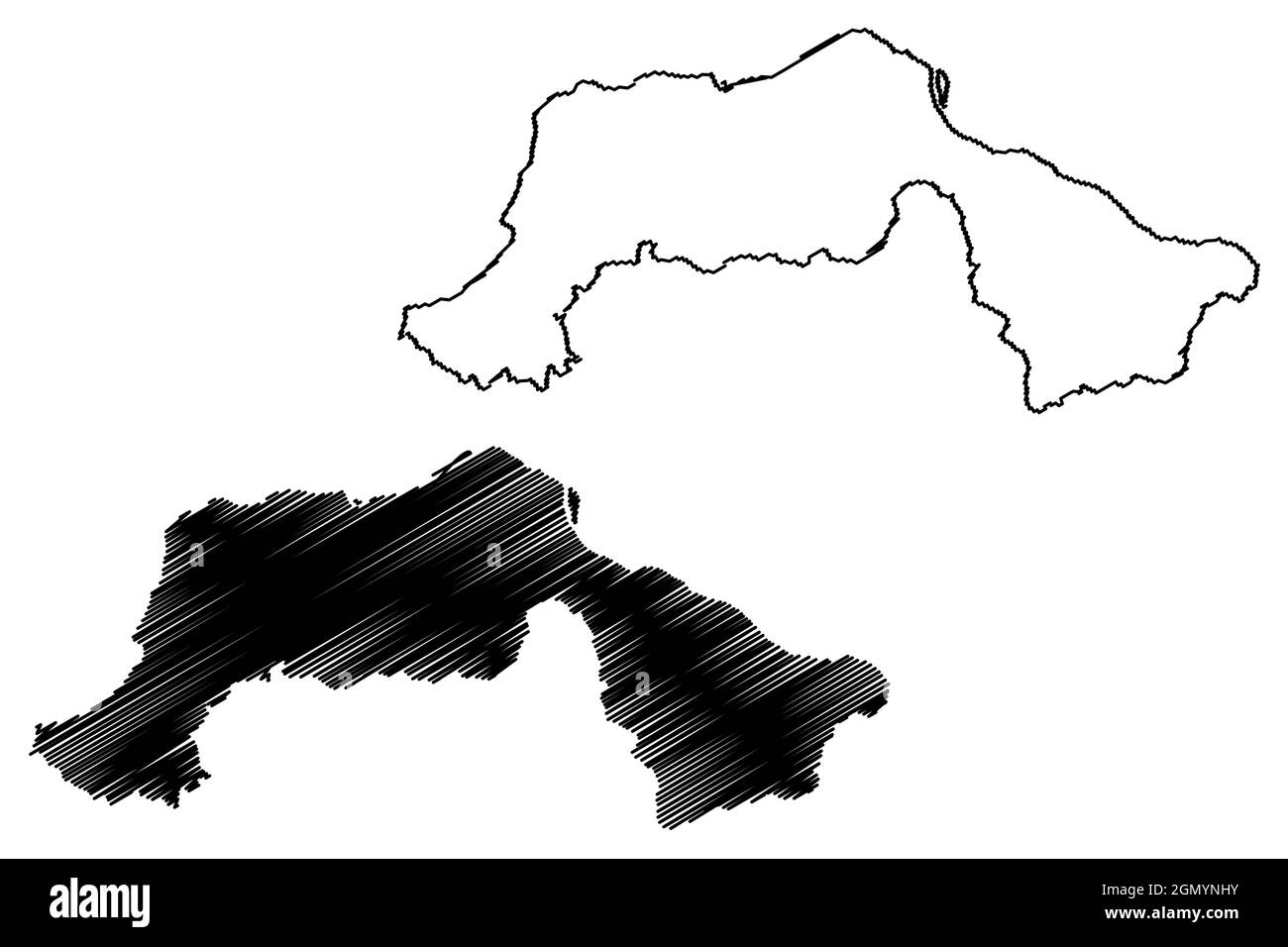 Boudh district (Odisha State, Republic of India) map vector ...