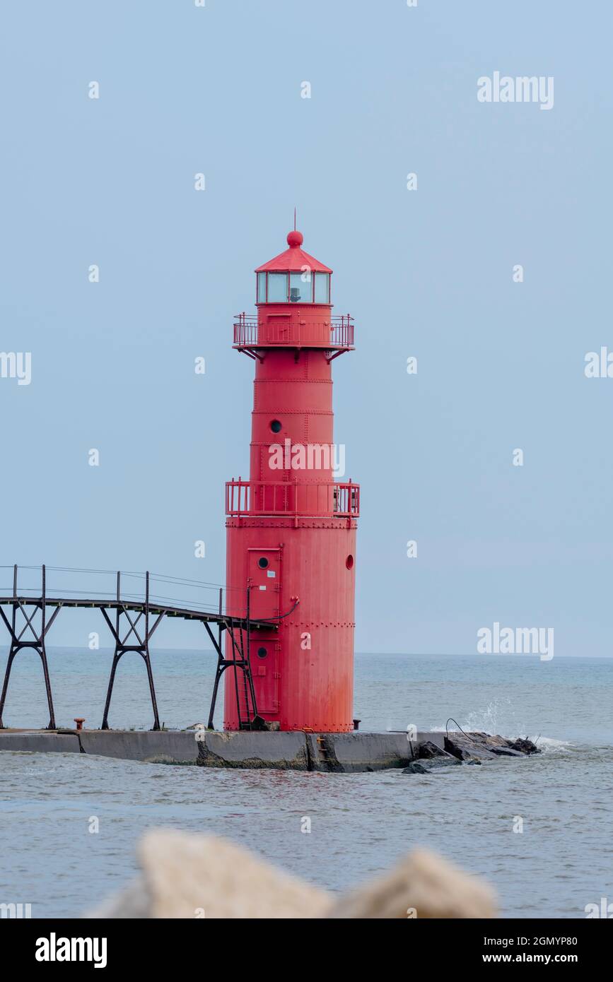 Photograph of the Algoma Lighthouse, Algoma, Wisconsin, USA Stock Photo ...