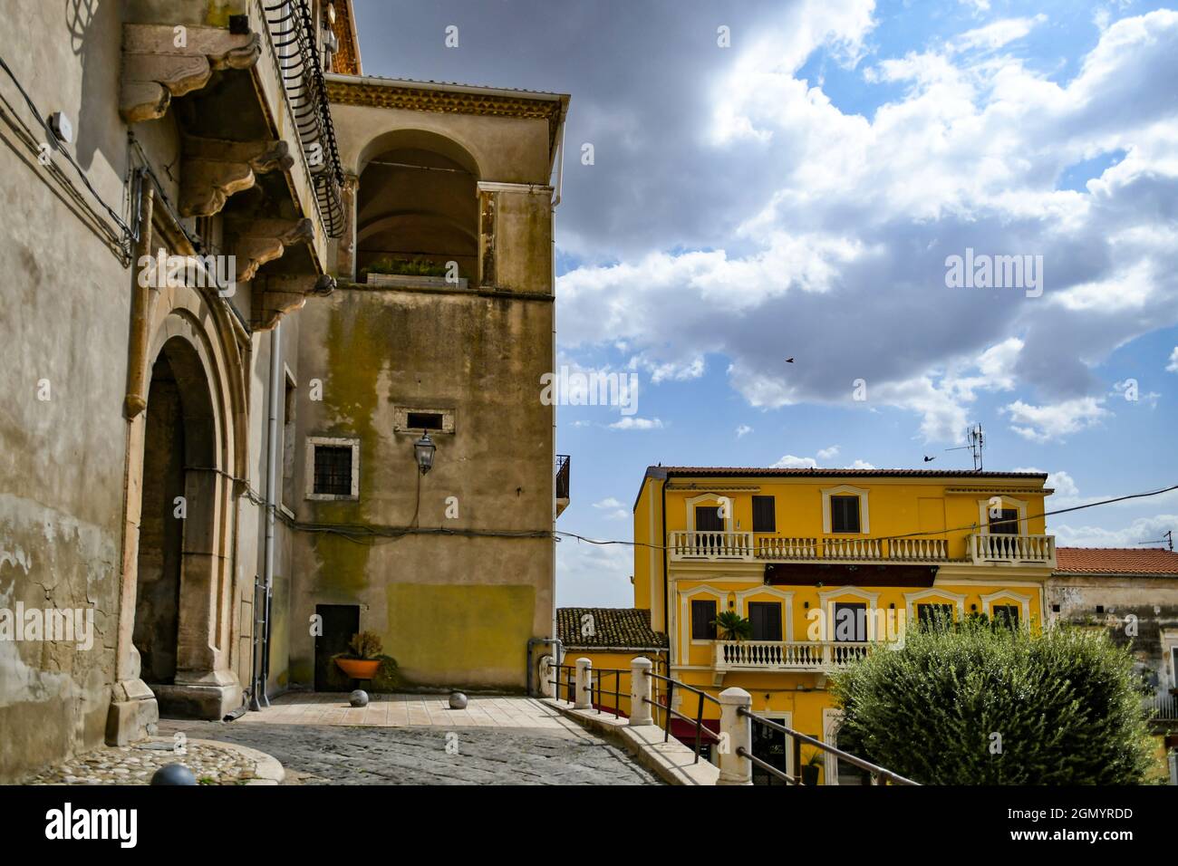 A narrow street in Lavello, an old town in Basilicata region, Italy ...