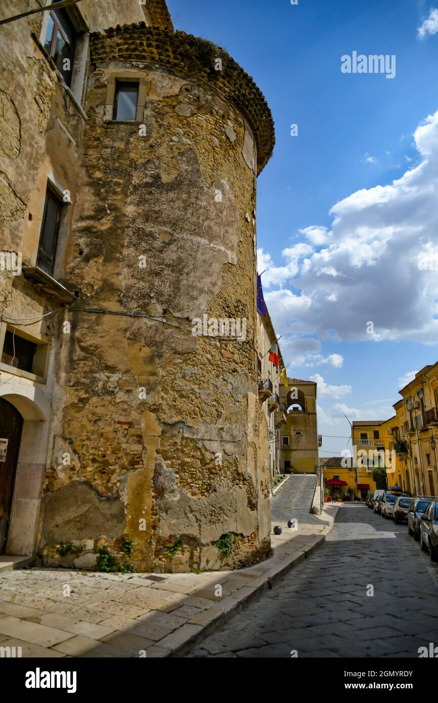 A narrow street in Lavello, an old town in Basilicata region, Italy ...