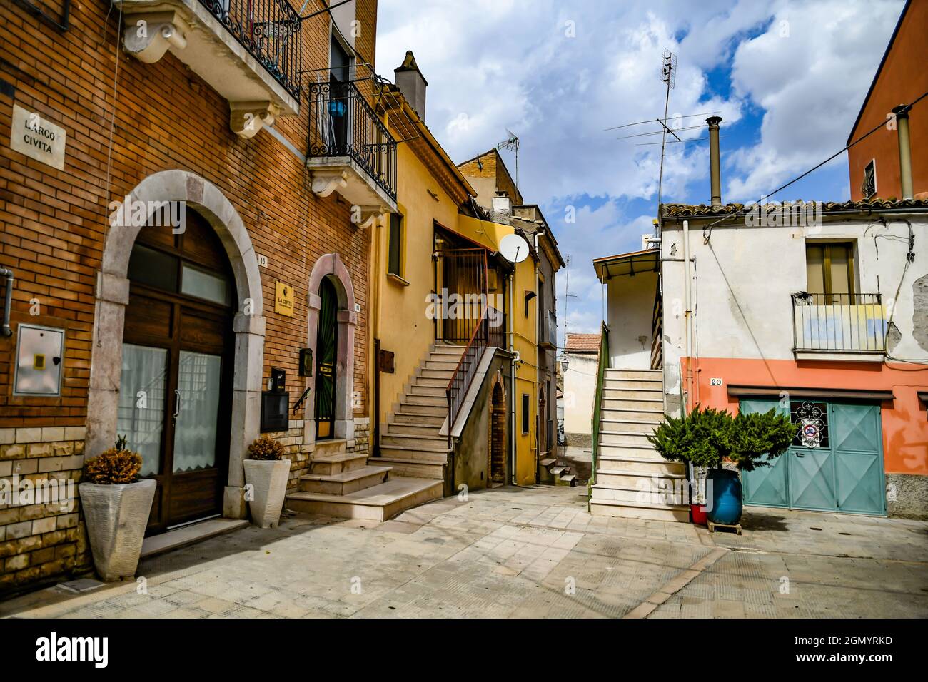 A narrow street in Lavello, an old town in Basilicata region, Italy ...