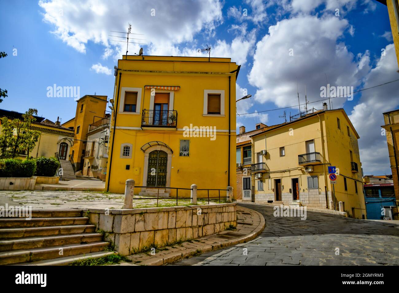 A narrow street in Lavello, an old town in Basilicata region, Italy ...