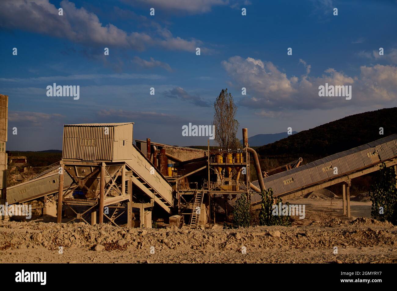 construction materials working machines excavator industry Stock Photo ...