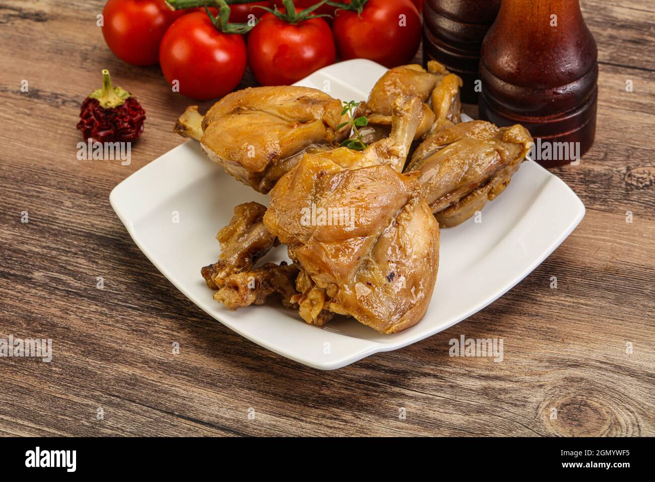 Rabbit stew in sweet and spicy sauce Stock Photo - Alamy