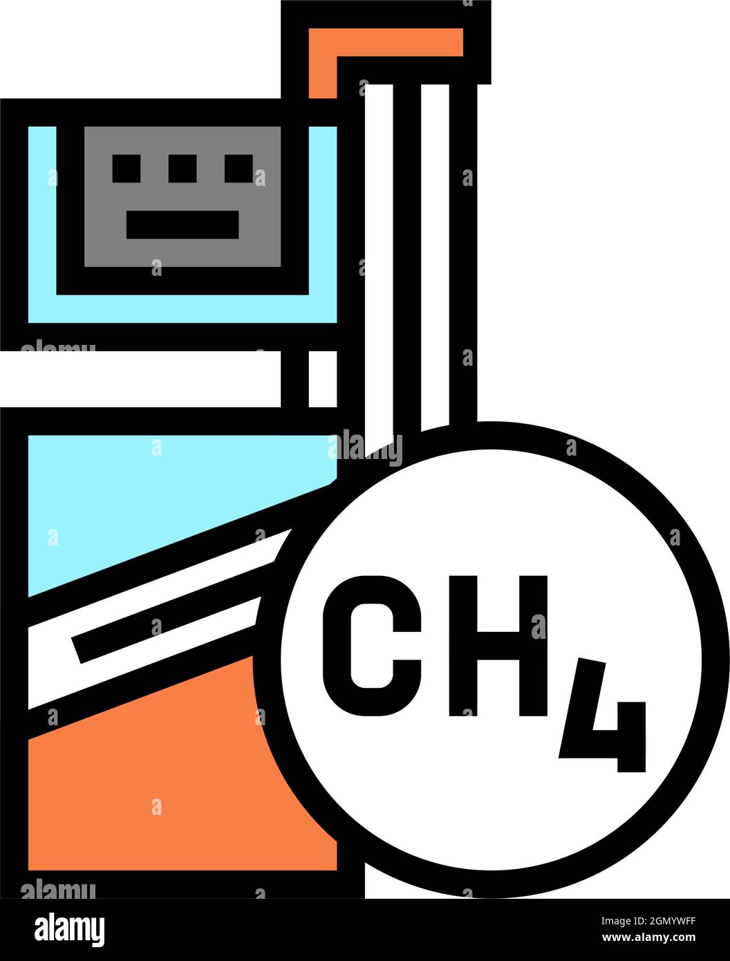 methane gas station color icon vector illustration Stock Vector Image ...