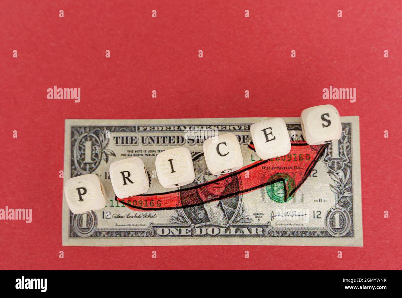 Us dollar bill red arrow hi-res stock photography and images - Alamy