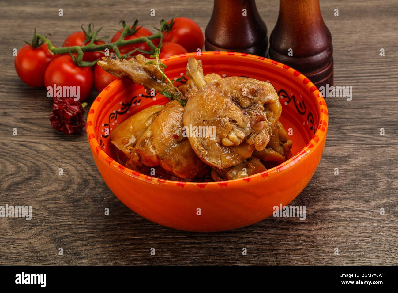 Rabbit stew in sweet and spicy sauce Stock Photo - Alamy