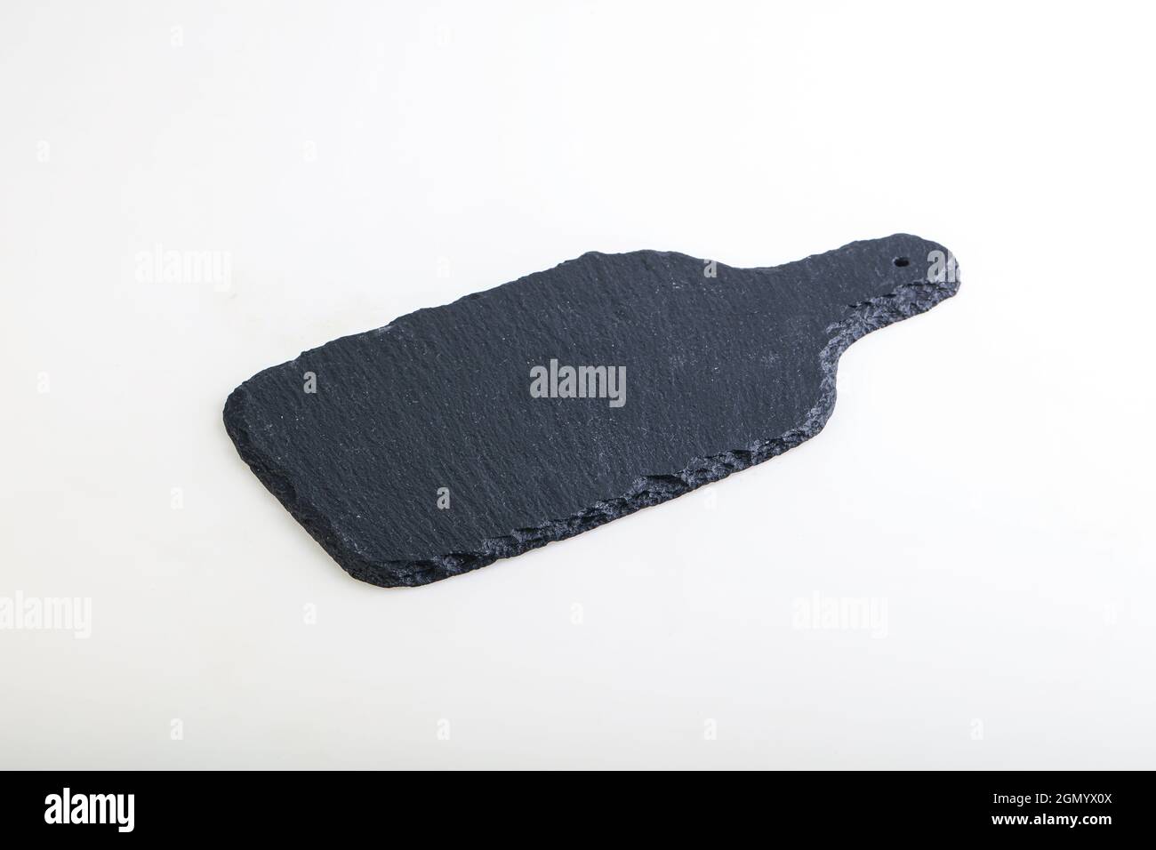 Black stone board isolated on white background Stock Photo - Alamy