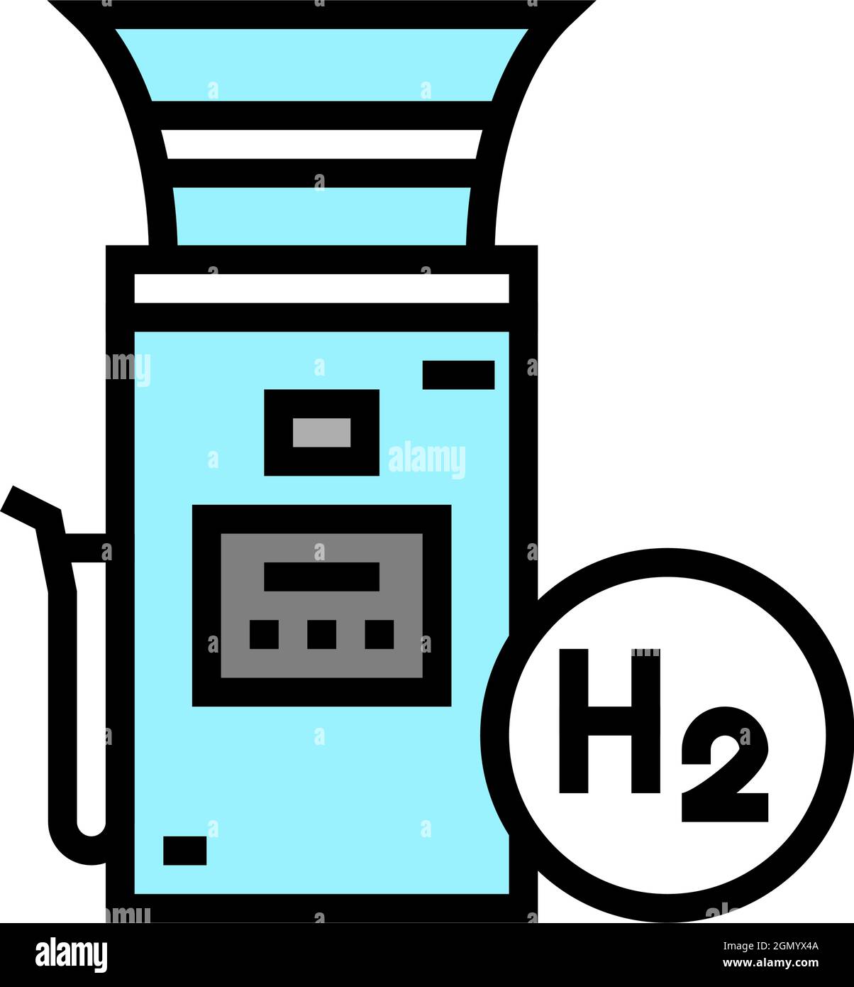 hydrogen gas station color icon vector illustration Stock Vector Image ...