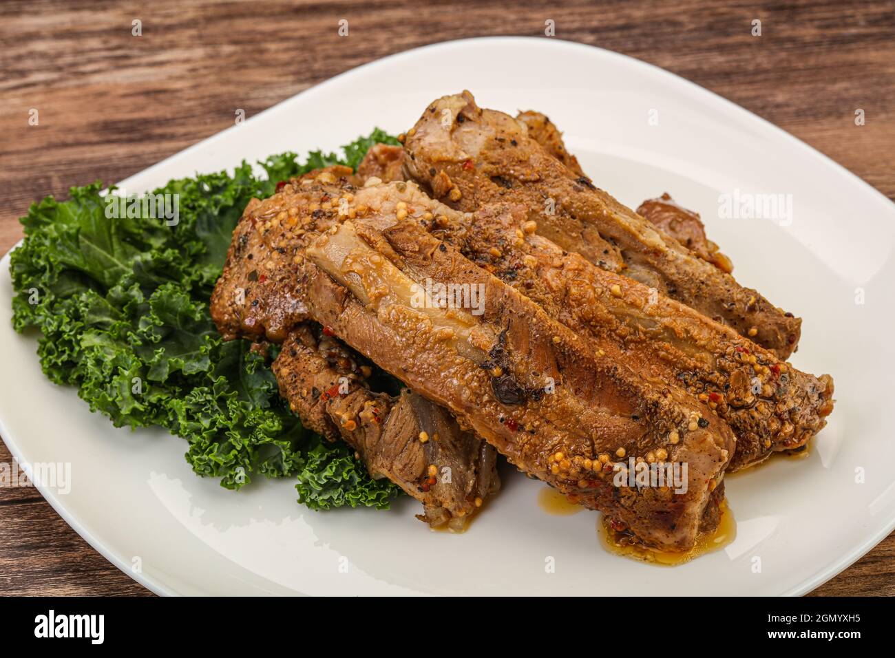Stewed pork ribs with spices and herbs Stock Photo - Alamy