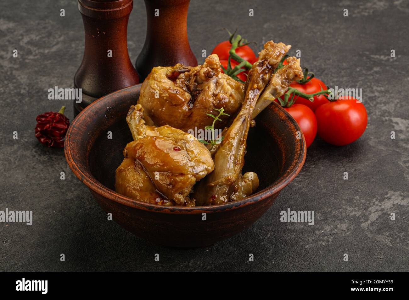 Rabbit stew in sweet and spicy sauce Stock Photo - Alamy